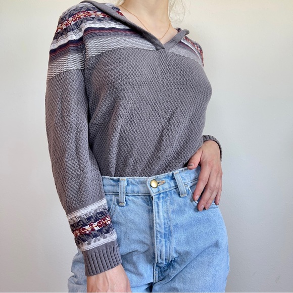 Natural Reflections | Tops | Grey Fair Isle Hooded Sweater | Poshmark